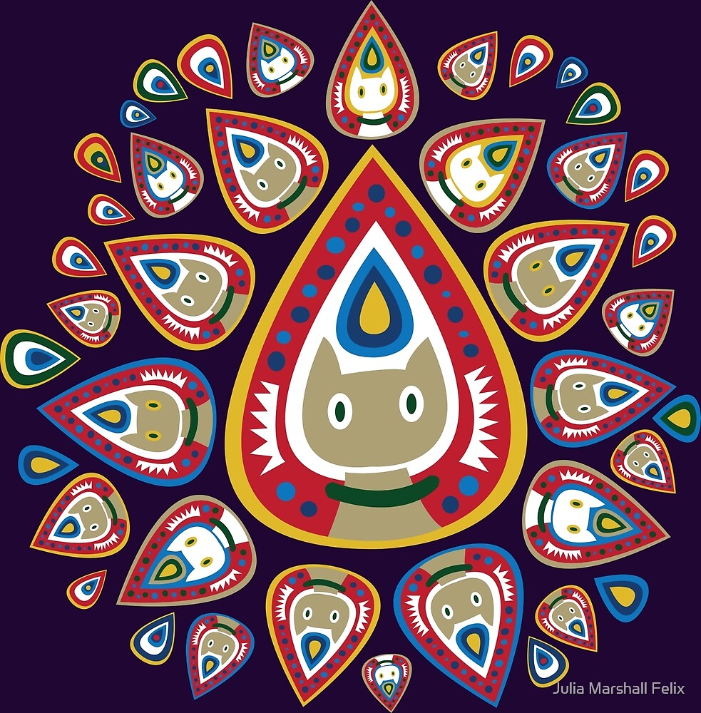 "Pawsley (cat paisley) - deep purple" by Julia Marshall Felix | Redbubble