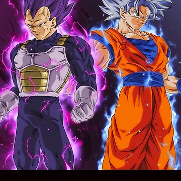 Pegatina for Sale con la obra «goku ultra instinto y vegeta ultra ego» de Jacqueline4546 | Redbubble