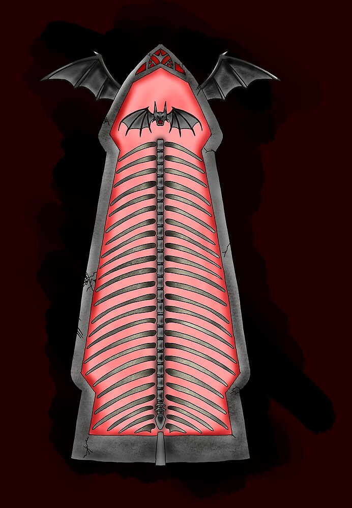 "vampire bat standing stone with spine" by bunnyviking | Redbubble