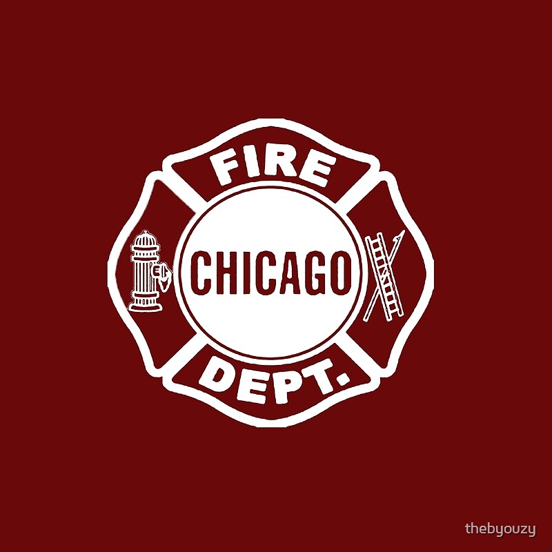 "Chicago Fire Dept White Logo" by thebyouzy | Redbubble