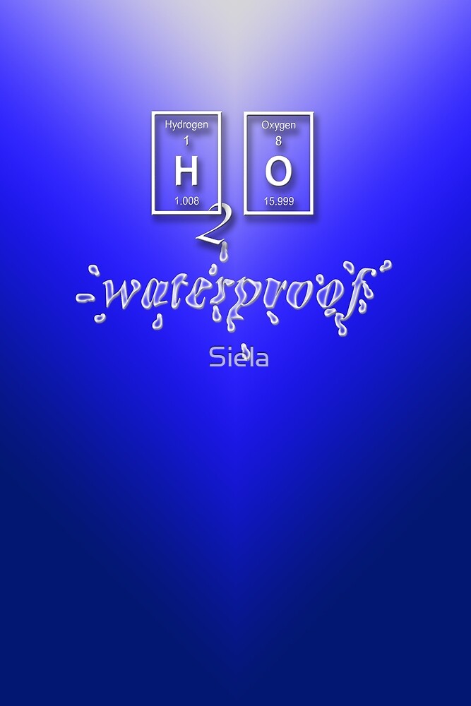 "H2O Waterproof Periodical Design Funny Water Table of Elements Hydro ...