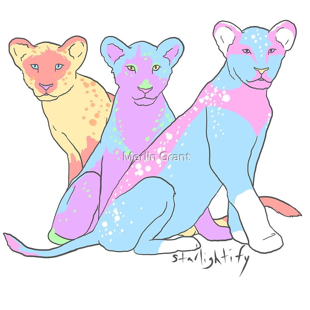 "Gay and trans pride lions" by Merlin Grant | Redbubble