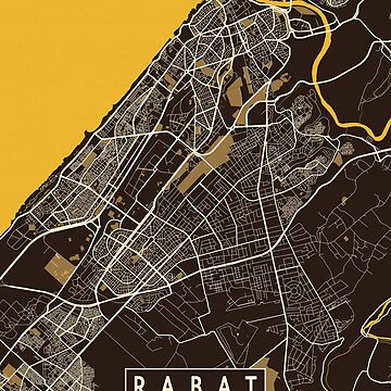 Poster for Sale avec l'œuvre « Rabat Ville Plan du Maroc - Pastel » de ...
