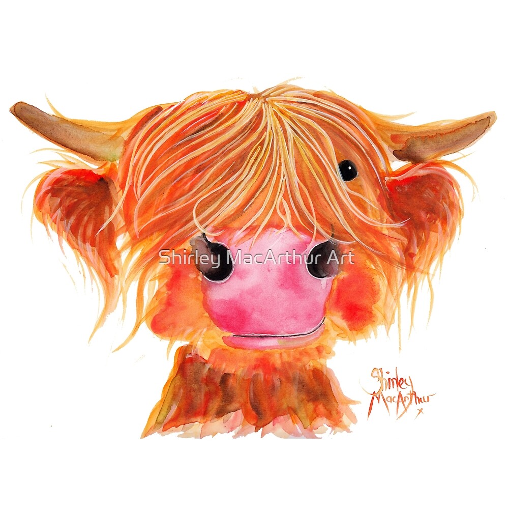 "HIGHLAND COW ' ORANGE ' By Shirley MacArthur" by Shirley MacArthur ...