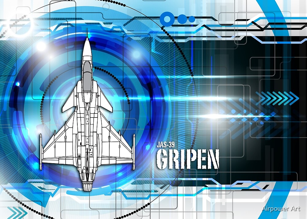 "JAS39 Gripen Blueprint" by Airpower Art | Redbubble