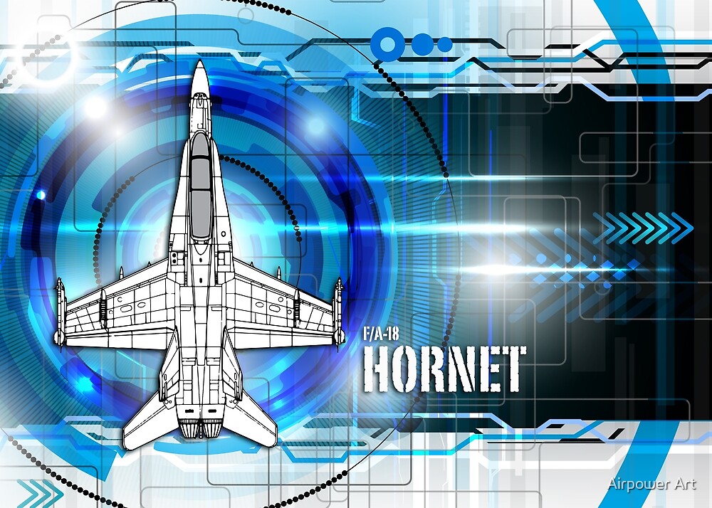 "F-18 Hornet Blueprint" by Airpower Art | Redbubble
