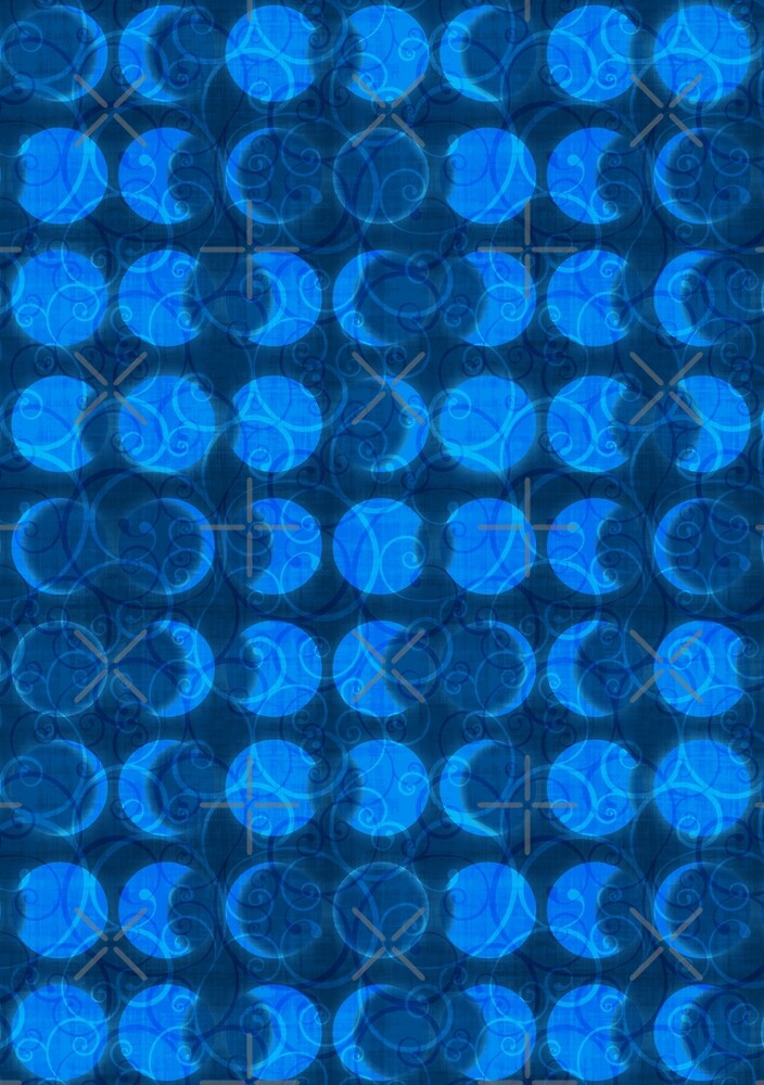 "Mid Century Modern Geometric - Solar Eclipse Pattern - Blue" by ...