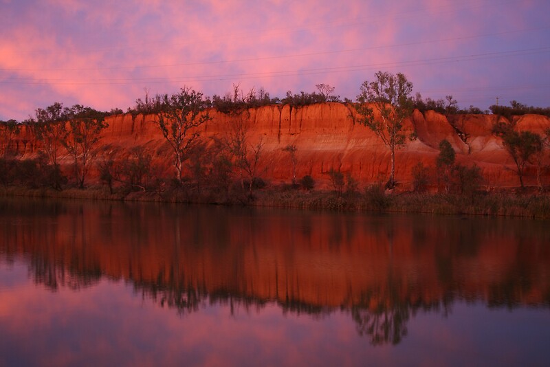 "Red Cliffs, Murray River" by Simon Zybek | Redbubble