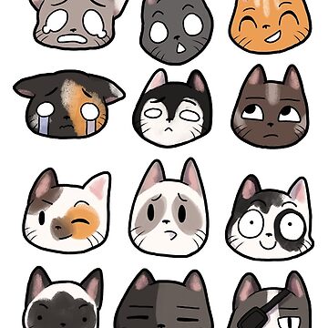 "18 Emotional Cats" Sticker for Sale by SydneyMaeBee | Redbubble