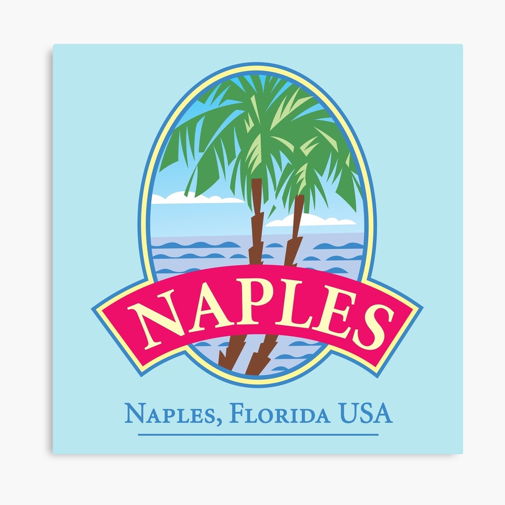 "Naples Florida Retro Logo" Canvas Print by Futurebeachbum | Redbubble
