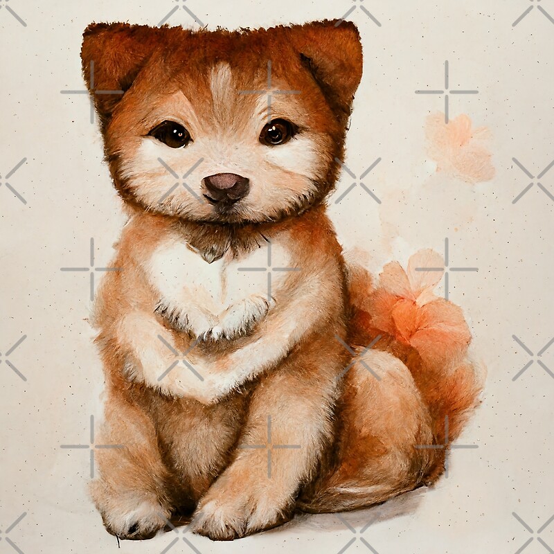"Sweet Shiba Inu" by Myriam Iart | Redbubble