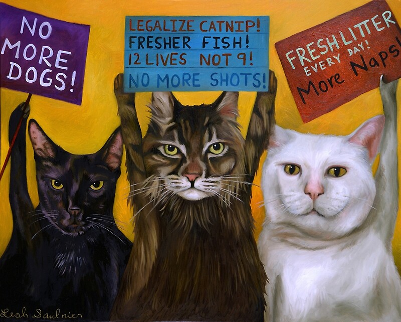 "Cats On Strike 2" by LeahSaulnier | Redbubble