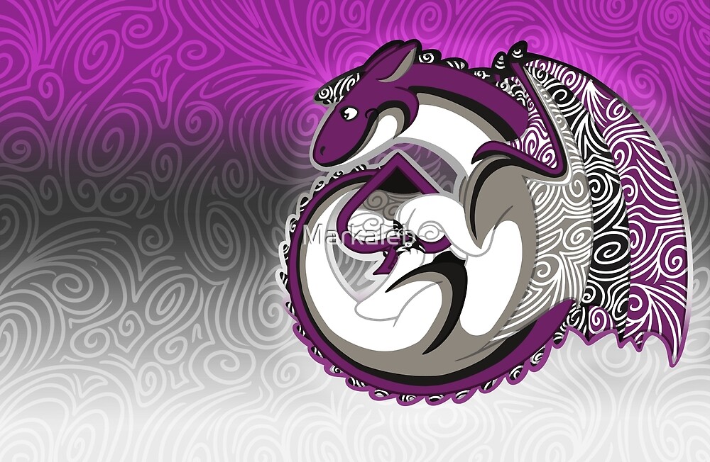 "Asexual Pride Dragon" by Markaleb | Redbubble
