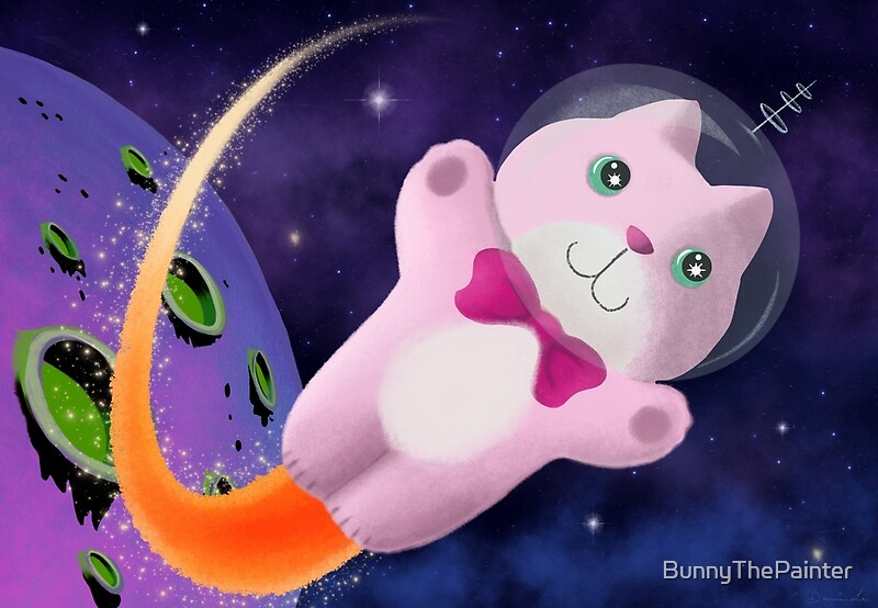 "Captain Space Kitty Of The 24th Century" by BunnyThePainter | Redbubble
