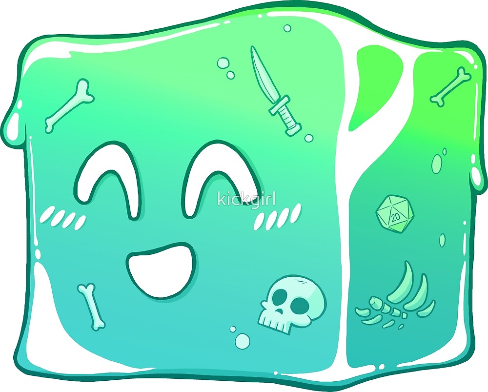 "Giggly Gelatinous Cube - Cute D&D Adventures" by kickgirl | Redbubble