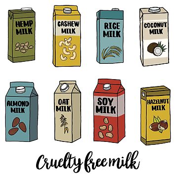 "Milk alternatives" Sticker for Sale by NicoleHarvey | Redbubble