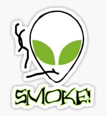 Alien Smoking Weed: Stickers | Redbubble
