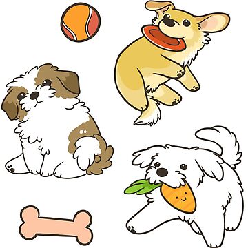 "Fluffy Dogs" Sticker for Sale by pawlove | Redbubble