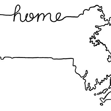 "Massachusetts Home State Outline" Sticker for Sale by Jamie Maher ...