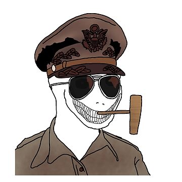 "Douglas MacArthur Wojak" Sticker for Sale by Based Creations | Redbubble