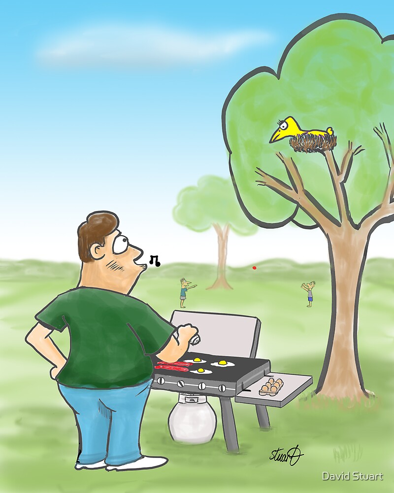 "Barbecue Cartoon " by David Stuart | Redbubble