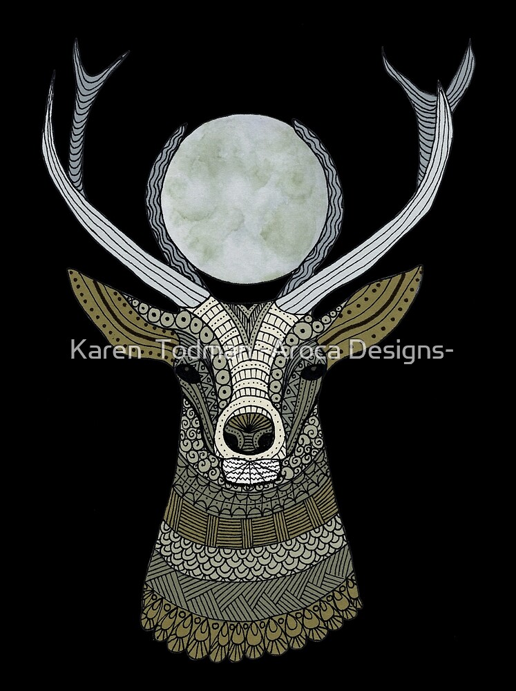 "Stag Moon" by Karen Todman -Aroca Designs- | Redbubble