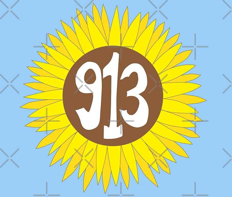 "Hand Drawn Kansas Sunflower 913 Area Code" by itsrturn | Redbubble