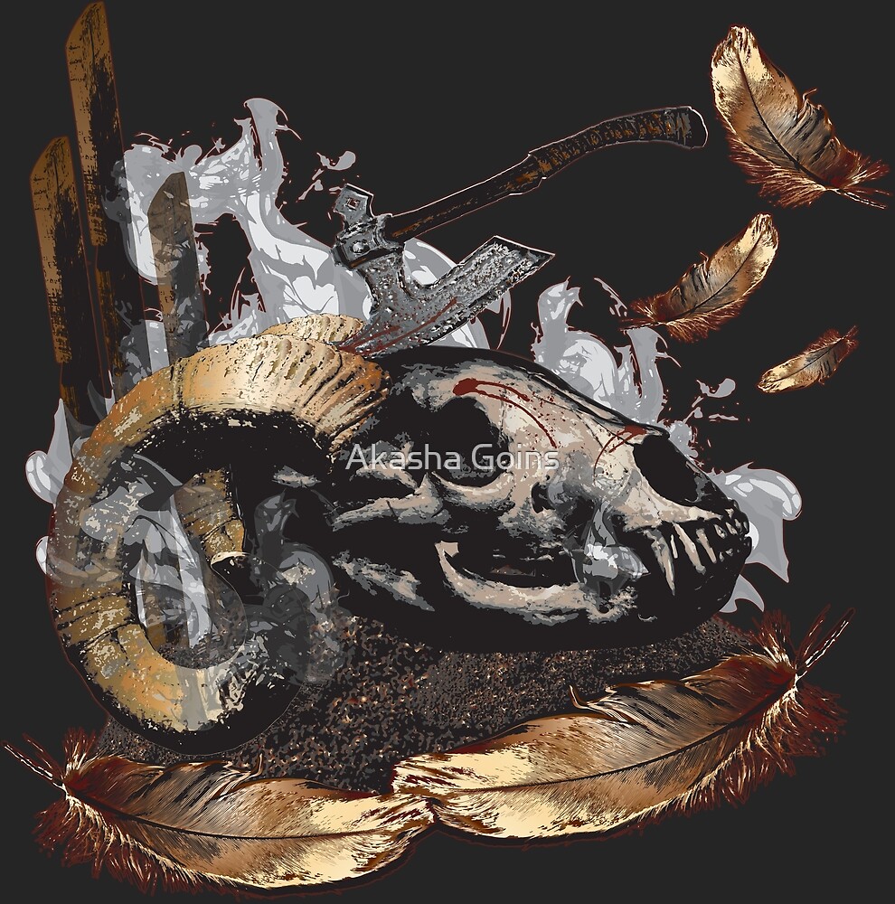 "Angel Feathers and Demon Skulls" by Akasha Goins | Redbubble