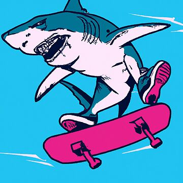 "Skateboarding Shark " Sticker for Sale by Gravosaurus Rex | Redbubble