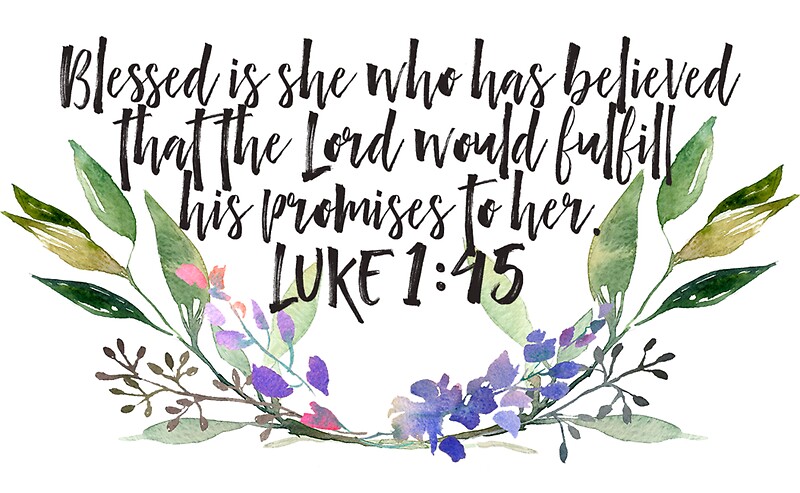"LUKE 1:45 BIBLE VERSE" Stickers by elihendricks | Redbubble