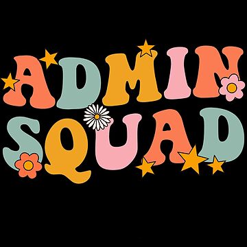 "Admin Squad Groovy For Admin Assistant or Secretary" Sticker for Sale ...