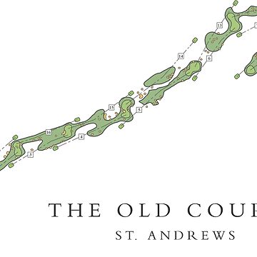 "The Old Course St. Andrews Golf Course Graphic Map" Canvas Print for ...