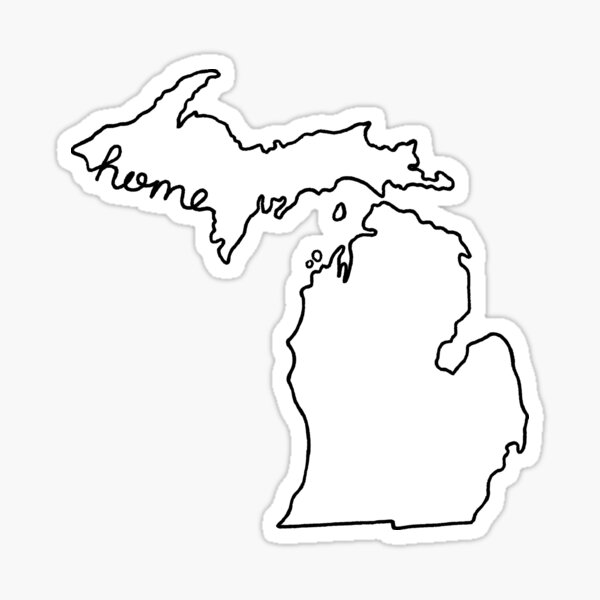 Michigan State Outline Stickers | Redbubble