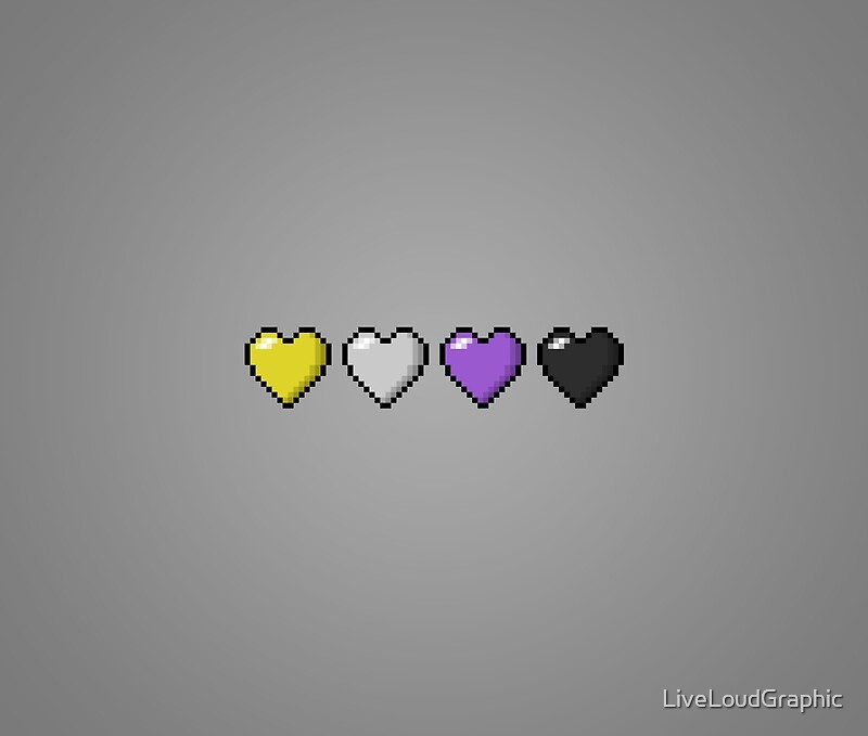 "Non-Binary Pixel Hearts" by LiveLoudGraphic | Redbubble
