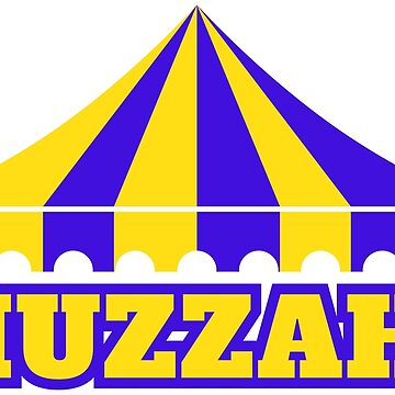 "HUZZAH! - blue/yellow" Sticker for Sale by BlueSkyTheory | Redbubble