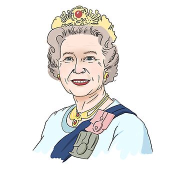 "queen Elizabeth II hand drawn cartoon" Sticker for Sale by ...