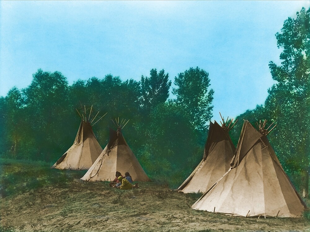"Assiniboine Tipi Camp - American Indian Tipis" by DanKeller | Redbubble