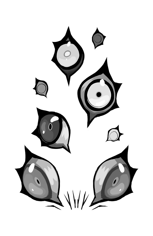 "Many Eyes B&W" by Dusty-Demon | Redbubble
