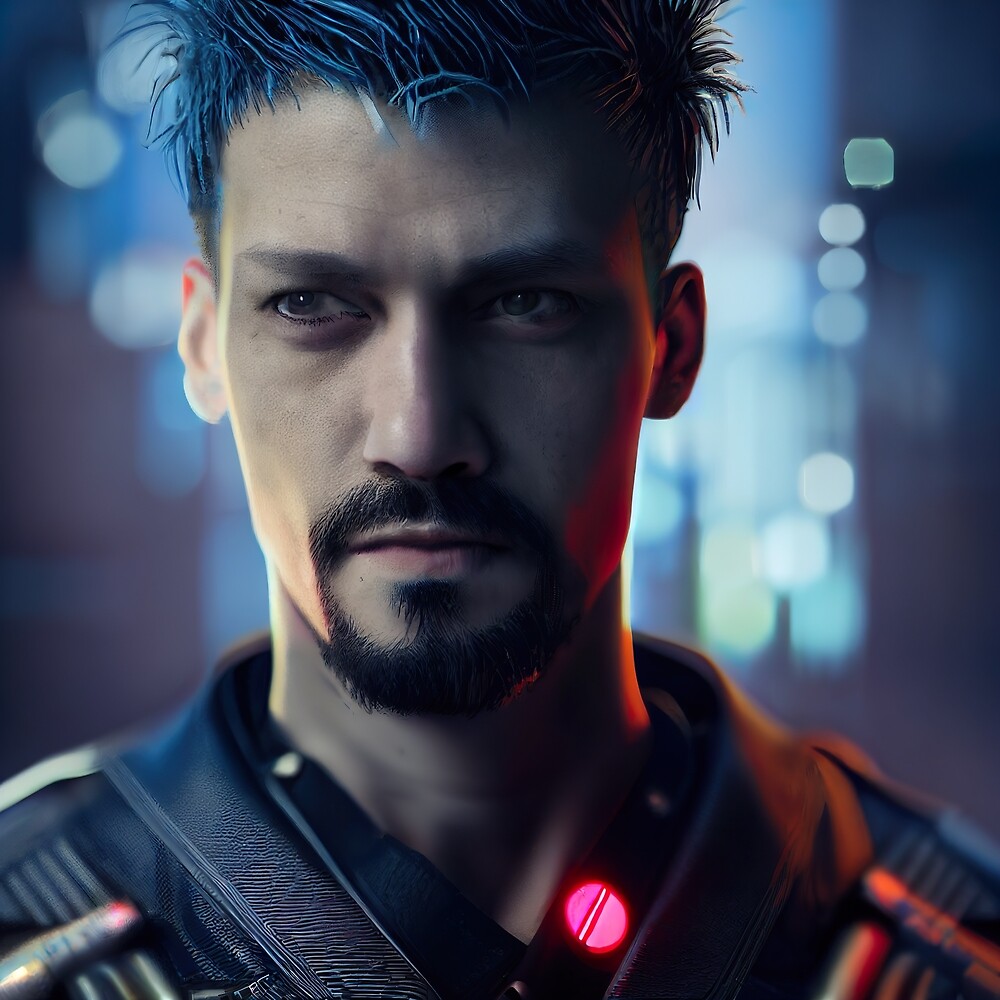 "A good looking cyborg" by artistico-ai | Redbubble