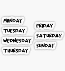 Days of the Week Stickers | Redbubble
