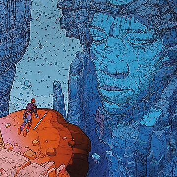 "jean giraud moebius secret blue cave " Art Board Print for Sale by ...