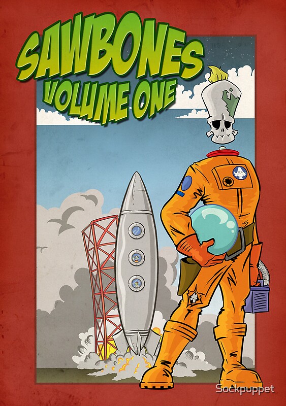 "Sawbones Launch poster: Sawyer edition w/o text" by Sockpuppet | Redbubble
