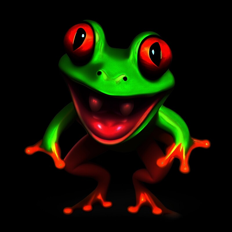 "Neon Happy Frog" by Captain-Met | Redbubble