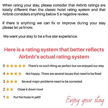 "Airbnb rating system explained" Sticker for Sale by Hector N | Redbubble