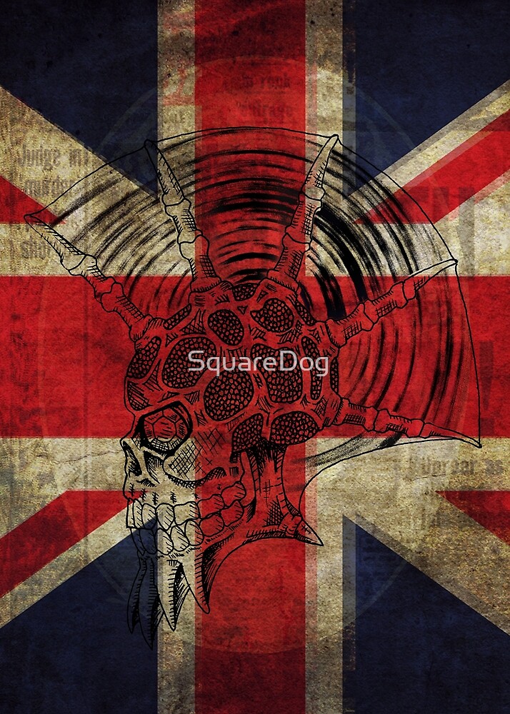 "Union Jack Punk Skull - outline" by Peter Gilmore | Redbubble
