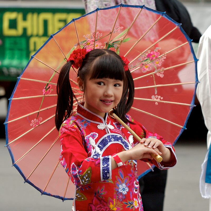 "chinese girl with umbrella" by yewenyi | Redbubble
