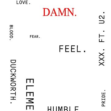 "DAMN. text (Kendrick Lamar album)" iPhone Case for Sale by salmoanella ...