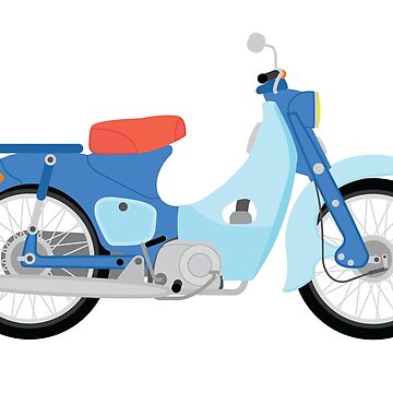 "Honda Super Cub - Blue - C100 C90 C70 C65 C50" Poster for Sale by ...