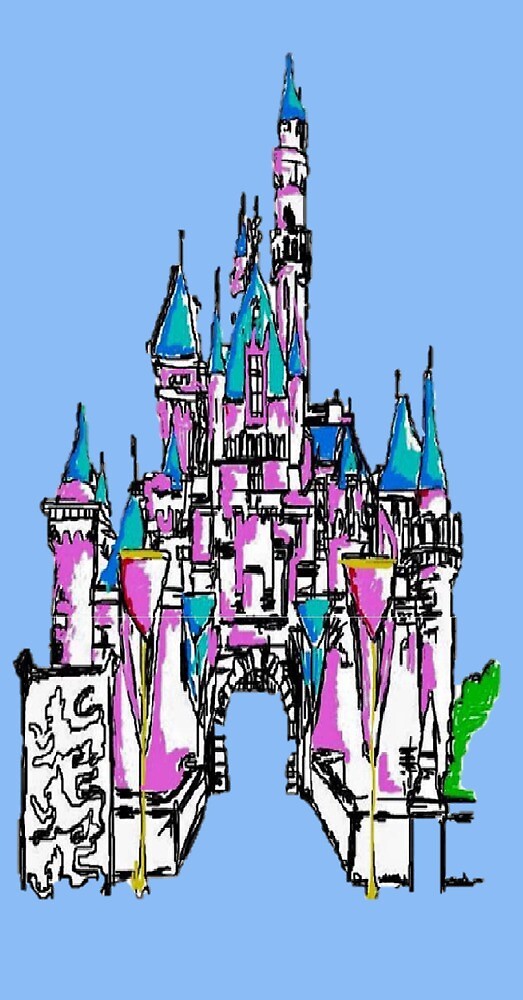 "Pink and Blue Castle" by LaurasMakes | Redbubble