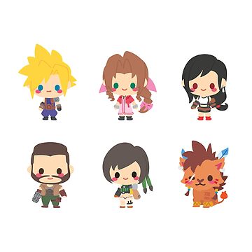 "FF7 Clipart, FFVII Vector, Video Game Doodle, Kawaii Cloud Tifa, Cute ...